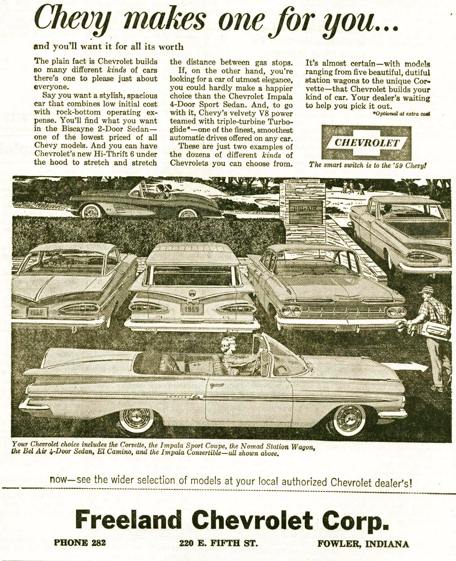 Original 1959 Chevrolet Advertising