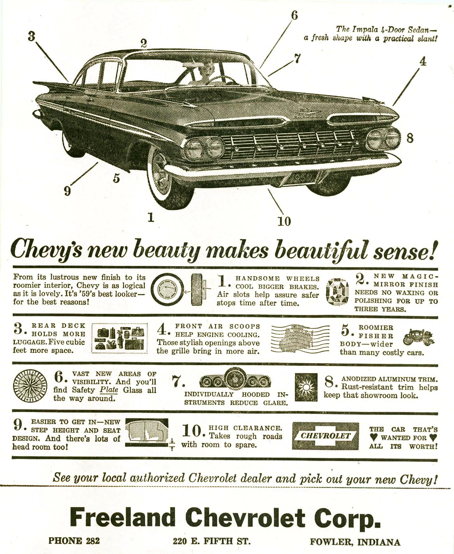 Original 1959 Chevrolet Advertising